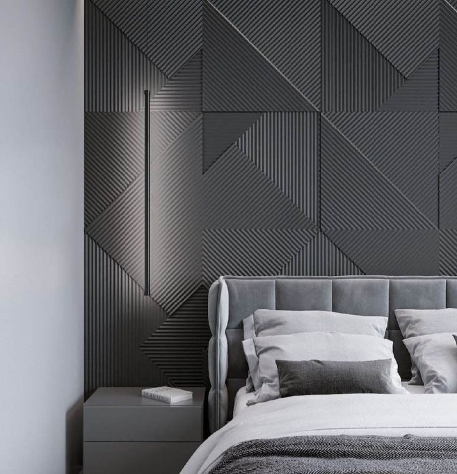 3D Geometric Triangle Black PVC Panels (Set of 10) 27 sq.ft) — Diydekor