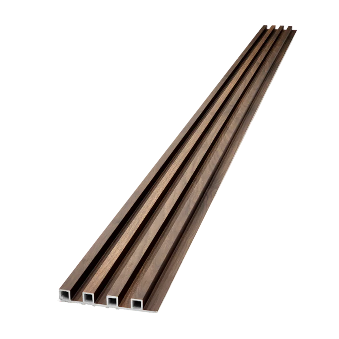 WPC Fluted Panels, Walnut Brown color, 8 feet long * 6.5inch — Diydekor
